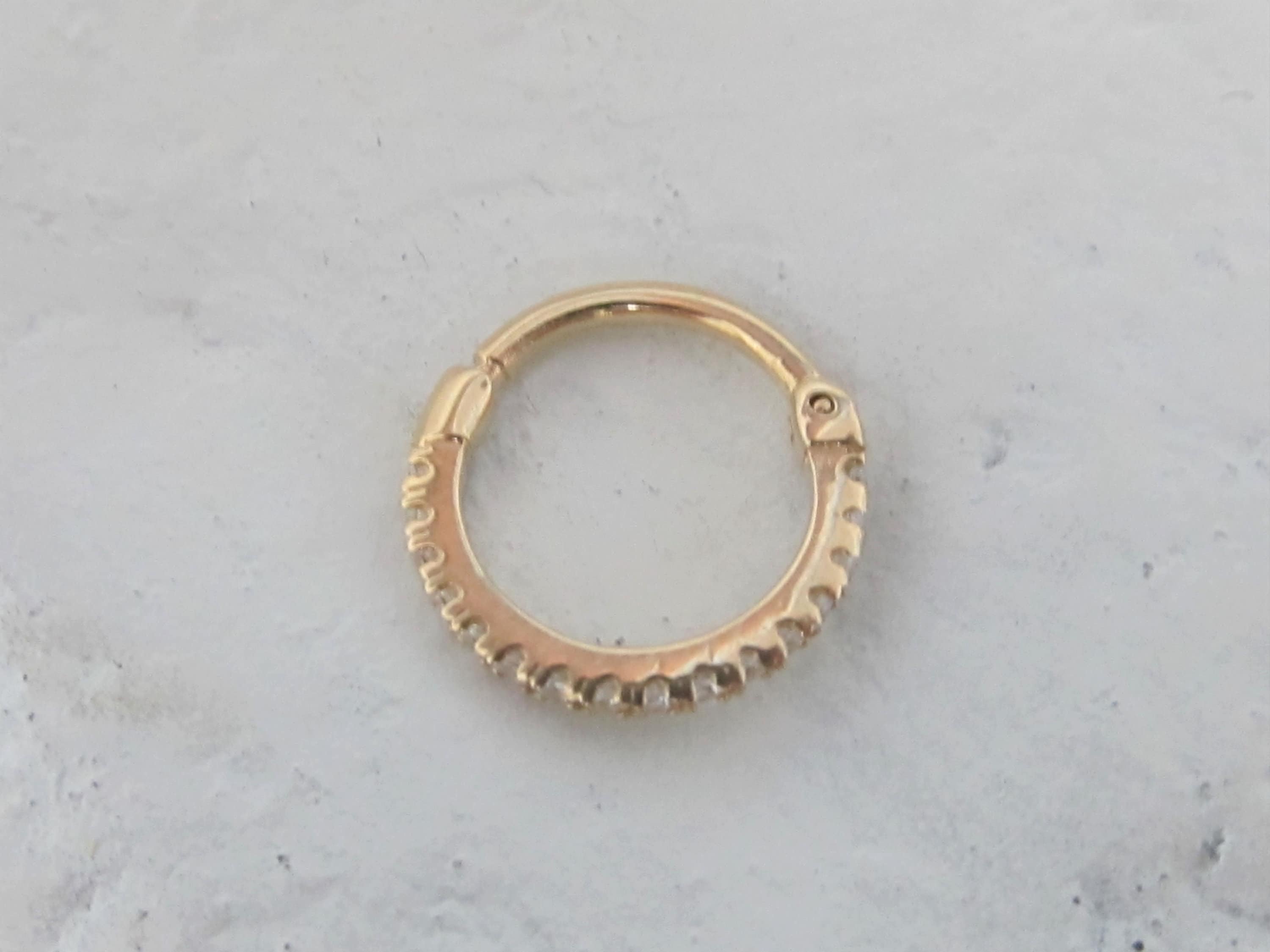 14k Solid Gold Conch Piercing Eternity Clicker Ring..16g..10mm | Etsy