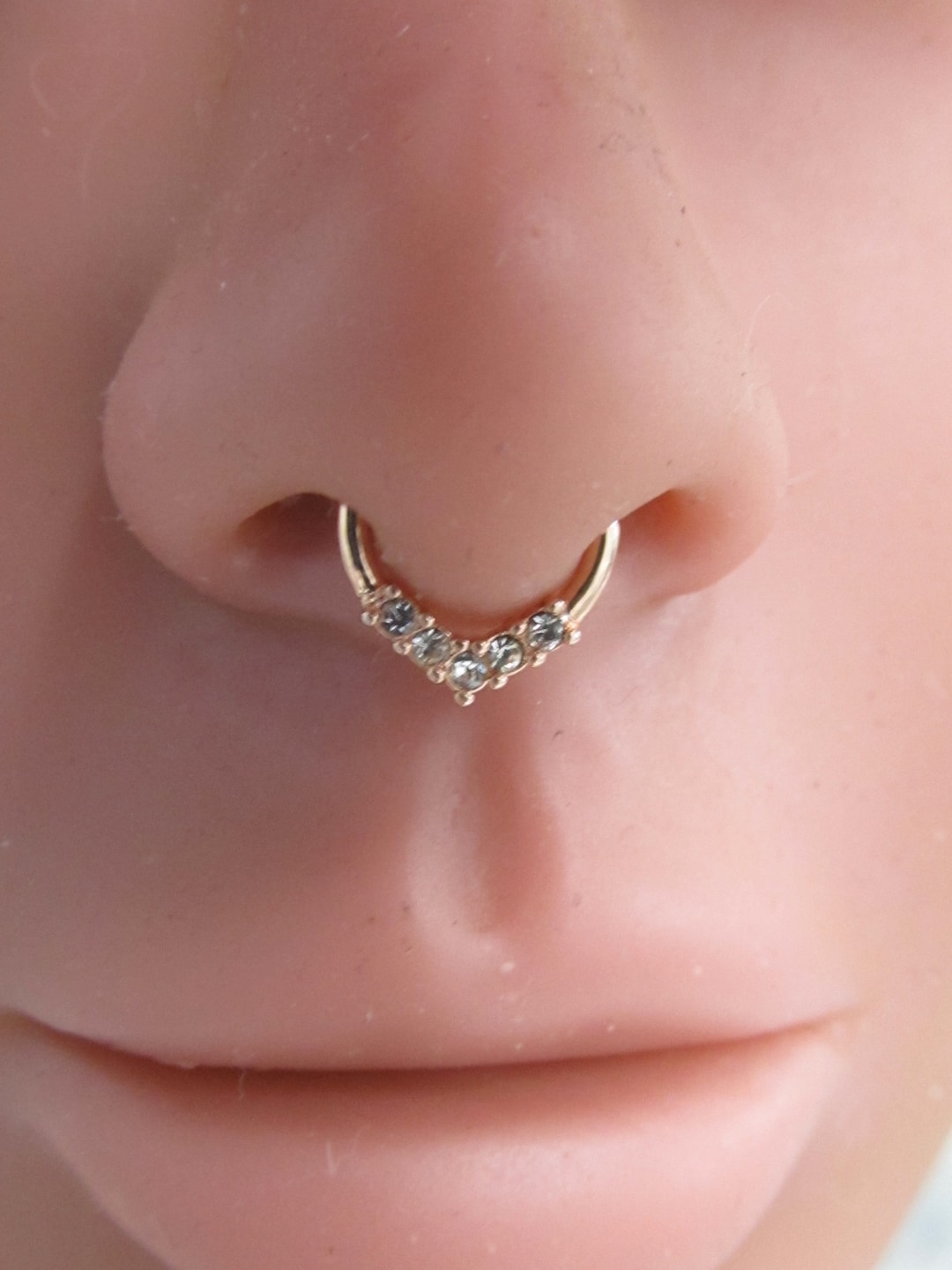 Gold Plated Septum 5cz Bendable Ring..16g..or..18g..8mm - Etsy