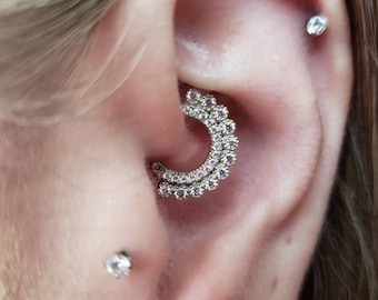 14k Solid White Gold Septum Eternity Bendable Ring..16g..8mm - Etsy