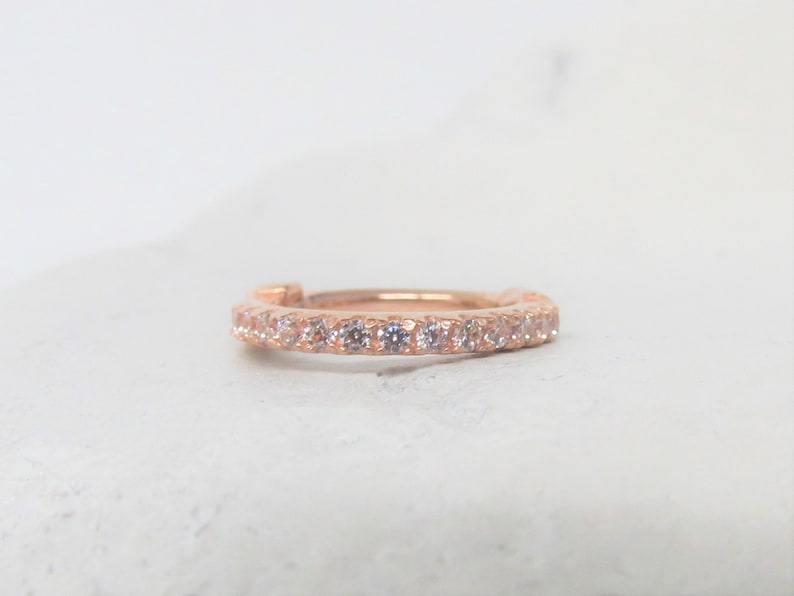 14k Solid Rose Gold Conch Piercing Eternity Clicker Ring..16g..10mm or ...