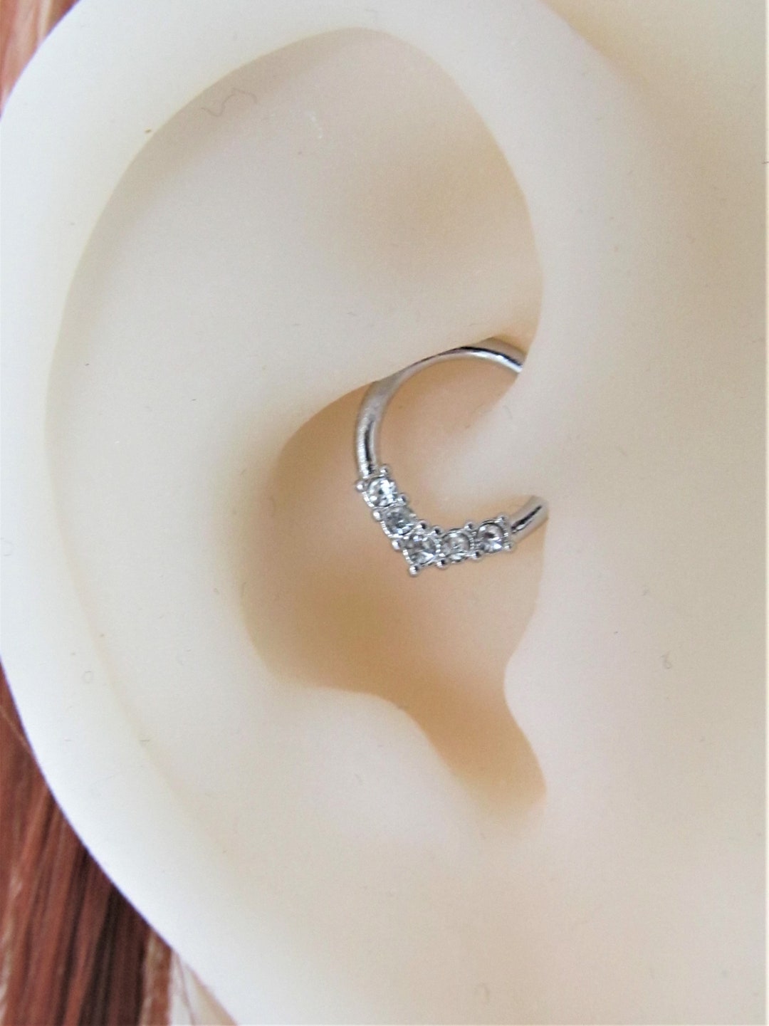 Daith Piercing 5cz Bendable Ring..18g Or..16g..8mm - Etsy
