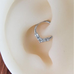 Daith Piercing 5cz Bendable Ring..18g Or..16g..8mm - Etsy