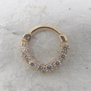 14k Solid Gold Daith Piercing,septum,crown Clicker..16g..8mm - Etsy