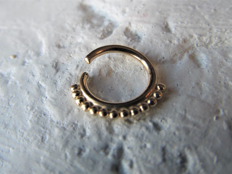 14k Solid Yellow Gold Septum Multiball Bendable Ring..16g..8mm - Etsy