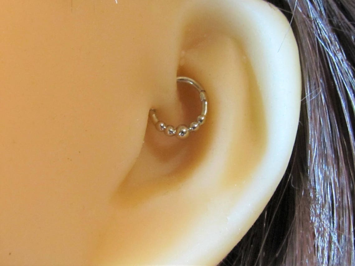 14kt Solid White Gold Daith - Etsy