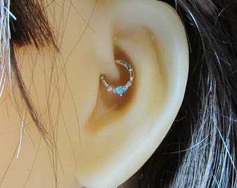 14k Solid Rose Gold Daith Piercing Clicker Ring 16g..8mm | Etsy