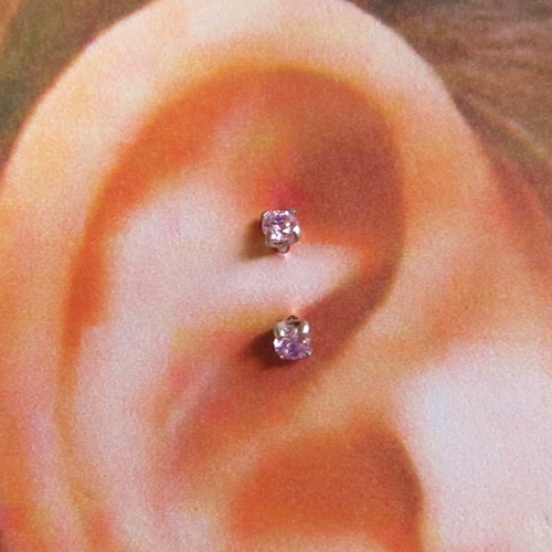 Light Pink Rook Piercing Curved Barbell.internally Threaded | Etsy