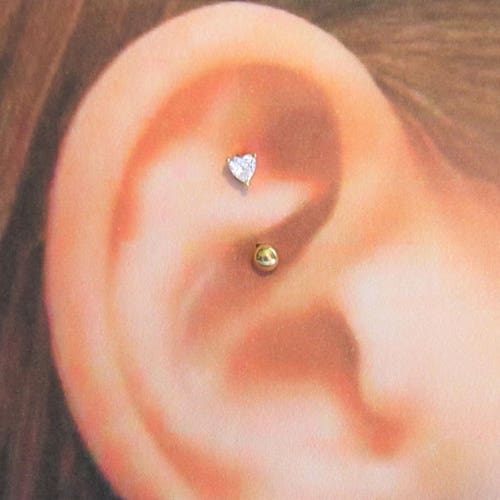 Rook Earring Piercing 16g Diamond Cut 16g Rook Hoop Silver | Etsy