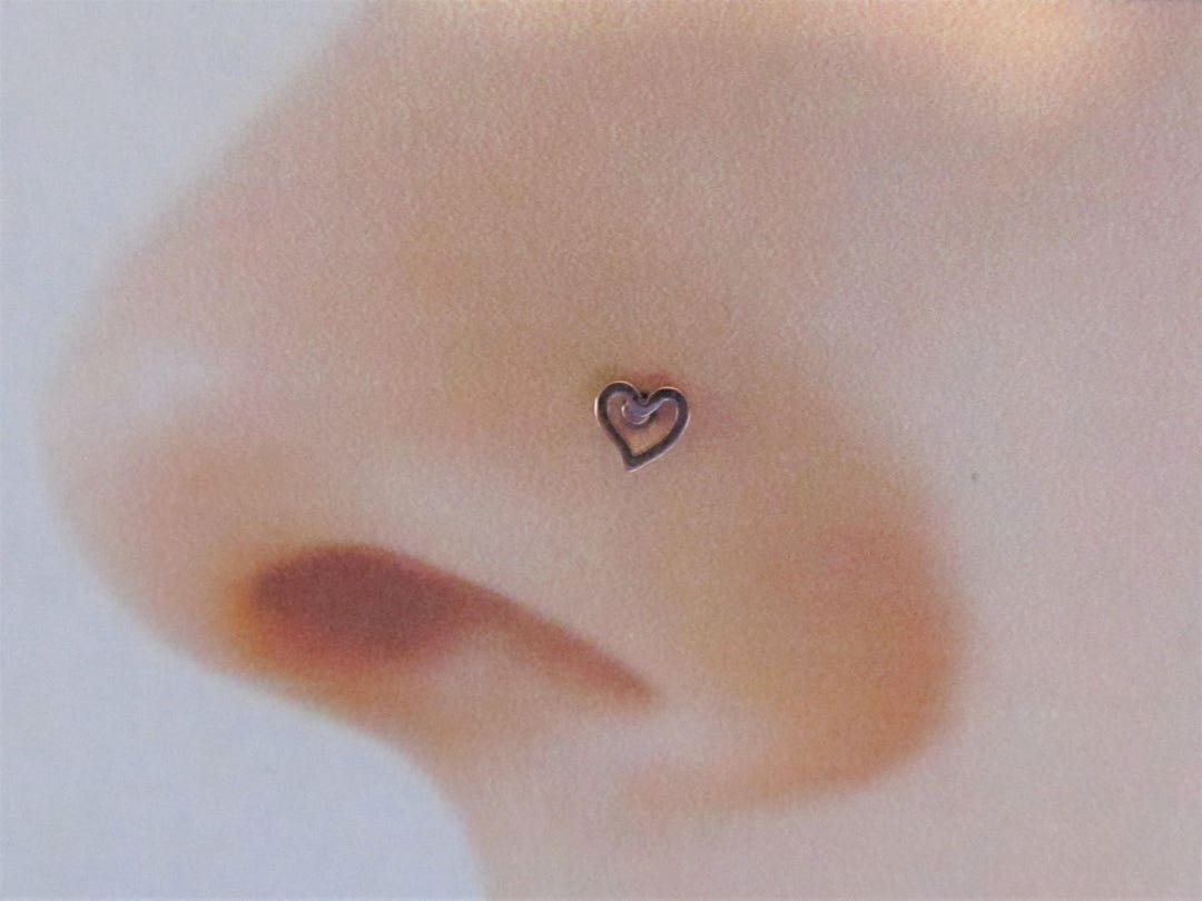 Rose Gold Heart Nose Ring Stud..20g - Etsy