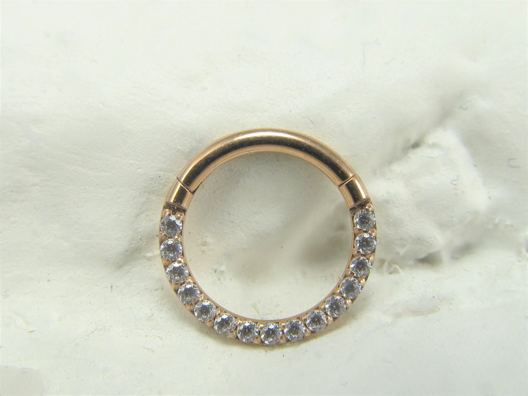Septum de oro rosa Daith Piercing Surgical Steel Hinged - Etsy España