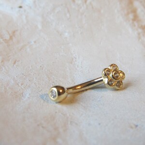 14k Gold Daith Piercing Curved Flower Barbell..16g.. .8mm - Etsy