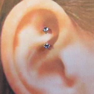 Light Blue Rook Piercing Curved Barbell,internally Threaded 16g..8mm - Etsy