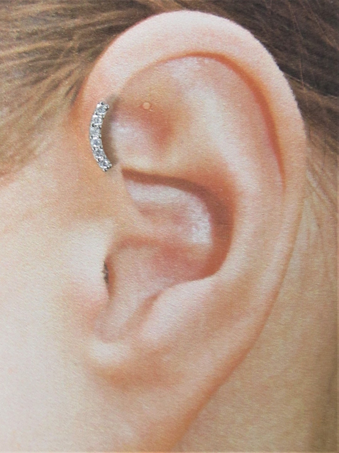 Forward Helix 6 Cz Surgical Steel Labret,internally Threaded..16g..6mm ...