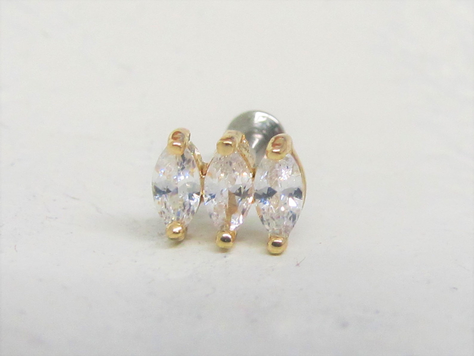 Gold Plated Forward Helix Surgical Labret Barbell..internally - Etsy