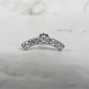 Forward Helix 6 Cz Surgical Steel Labret,internally Threaded..16g..6mm ...