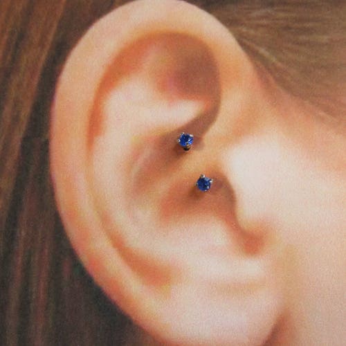 Light Blue Cz's Daith Piercing Curved Barbell.internally - Etsy