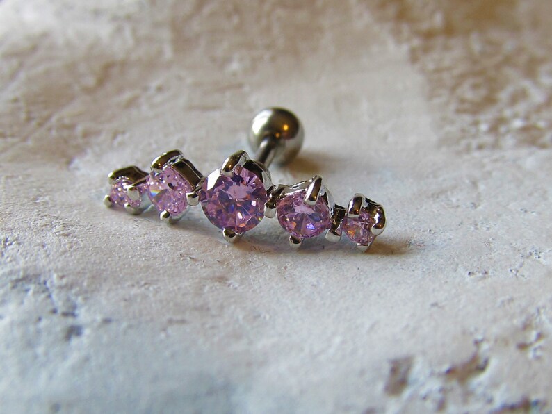 Light Pink Cartilage Piercing Barbell..16g..6mm - Etsy