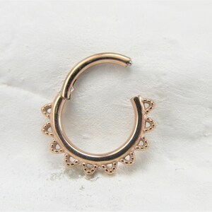 Rose Gold Daith Delicate Hinged Clicker Ring..16g..8mm - Etsy