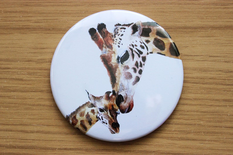 Giraffe Pocket Mirror, Giraffes Gift, 76mm Pocket Mirror, Compact ...