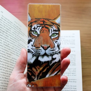 Tiger Bookmark, Animal Art Bookmark, Book Lover Gift, Wildlife Bookmark ...