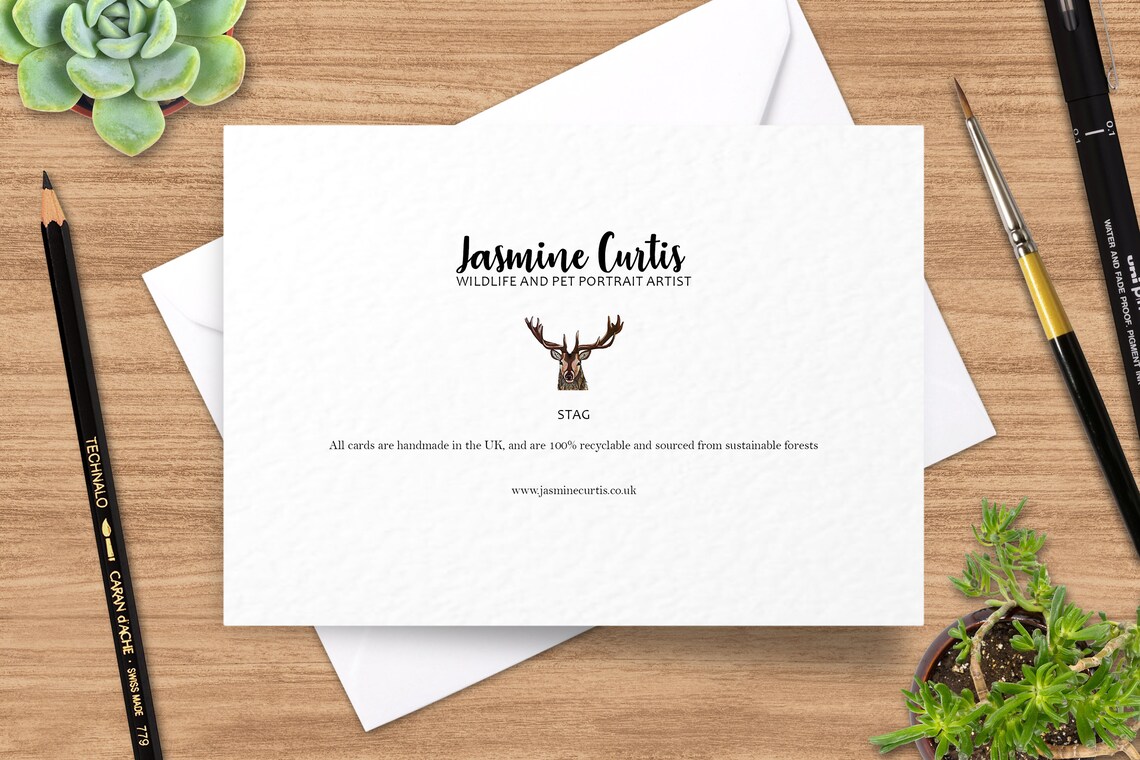 Stag Greeting Card Stag Card 5 X 7 Card Wildlife Greeting - Etsy