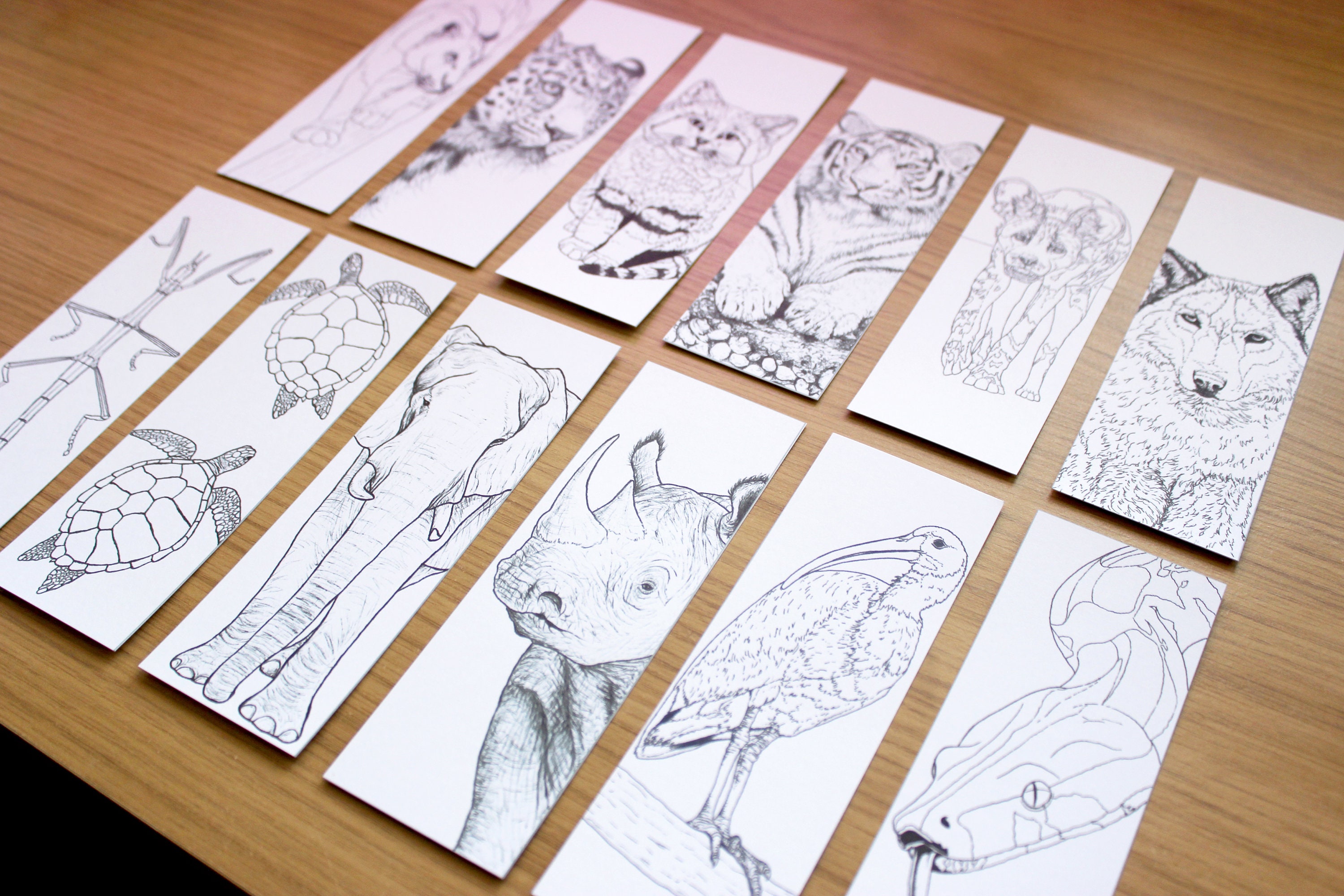 Set of 12 Bookmarks Bookmark Set Colour-in Bookmarks - Etsy