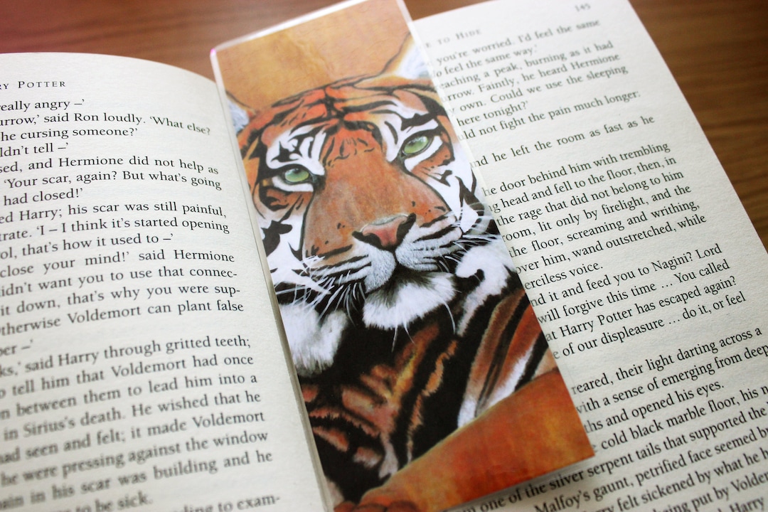 Tiger Bookmark, Animal Art Bookmark, Book Lover Gift, Wildlife Bookmark ...