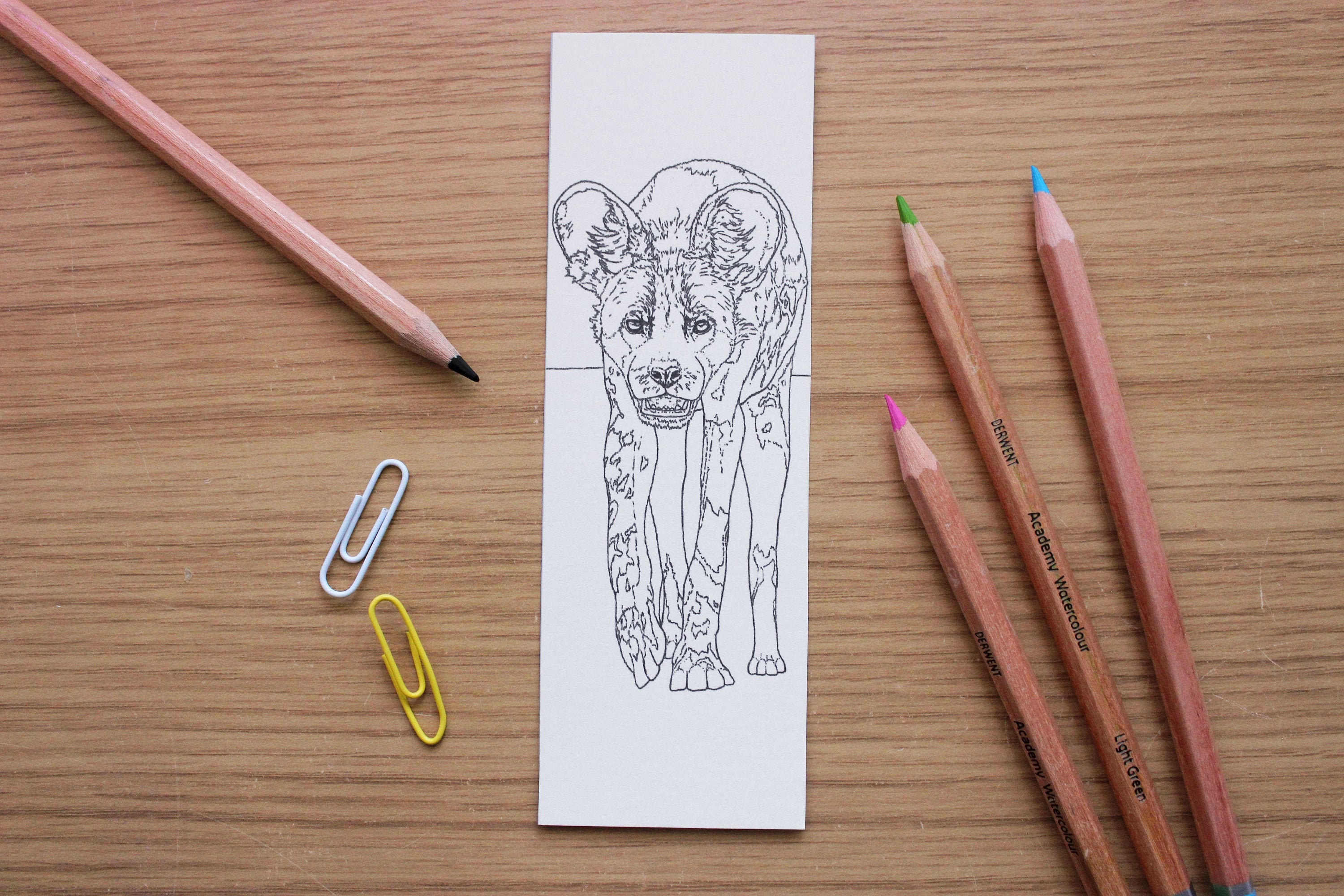 Hunting Dog Bookmark Print, Colour-in Bookmark, Kids Colouring Bookmark ...