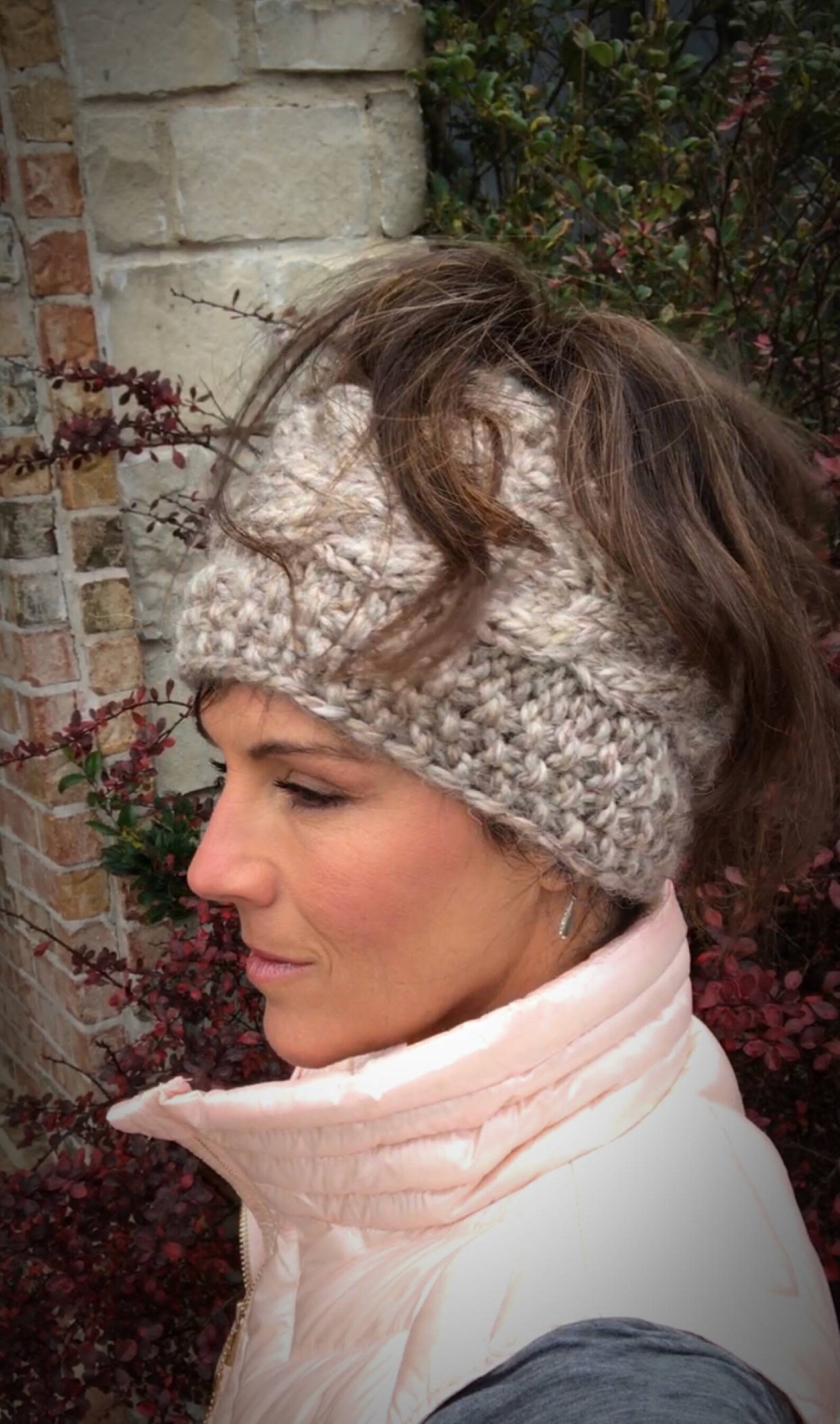 Chunky Cable Messy Bun Hat With a Twist PATTERN ONLY | Etsy