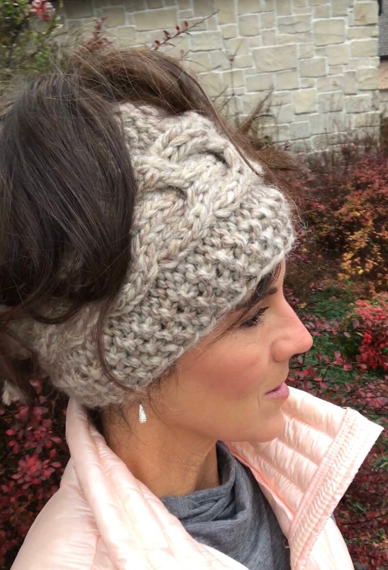 Chunky Cable Messy Bun Hat With a Twist PATTERN ONLY | Etsy