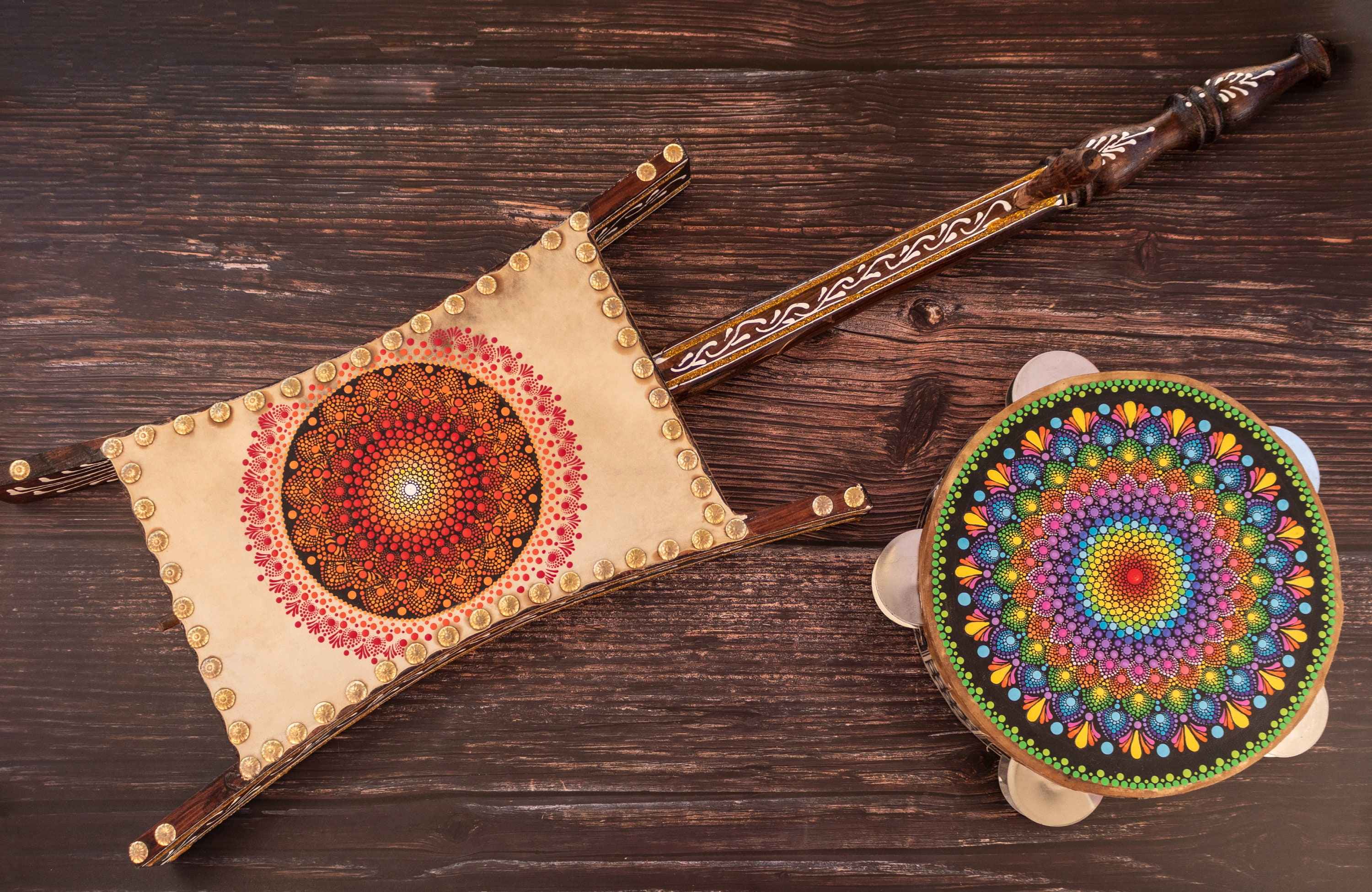 Hand painted Rababa mandala string Instrument Mideastern | Etsy