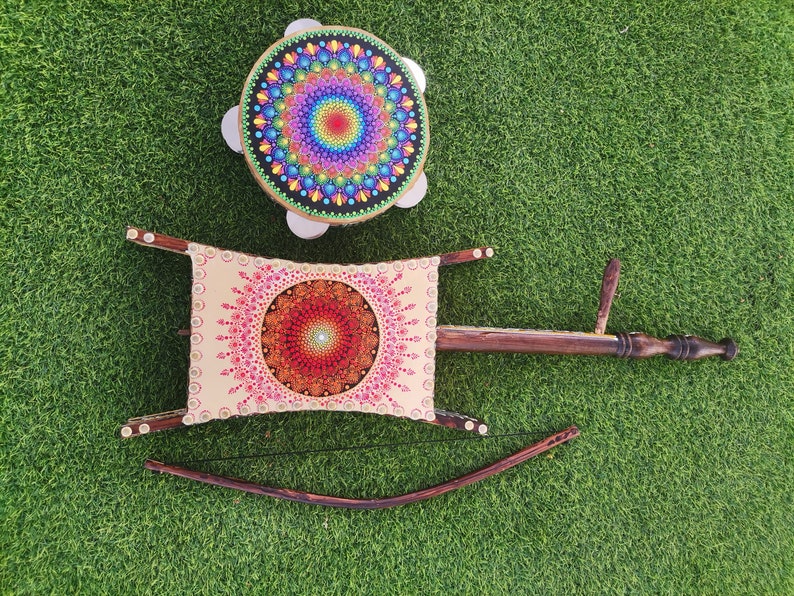 Hand Painted Rababa mandala String Instrument Mideastern - Etsy UK