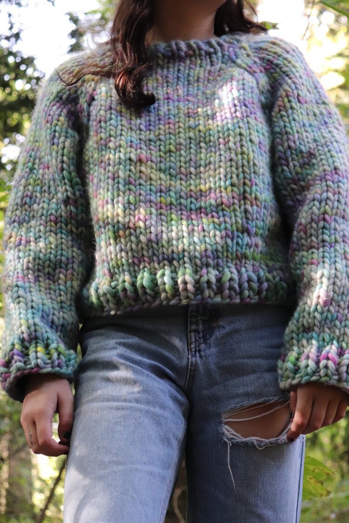 Scrappy Weekend Sweater Adult Super Chunky Knitting Pattern - Etsy ...