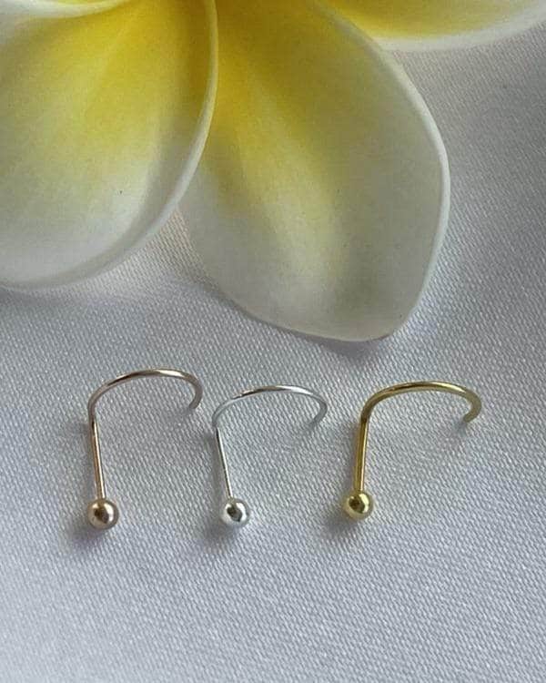 Ball Nose Pin, Nose Stud, Silver, Gold and Rose Gold Nose Stud, Nose ...