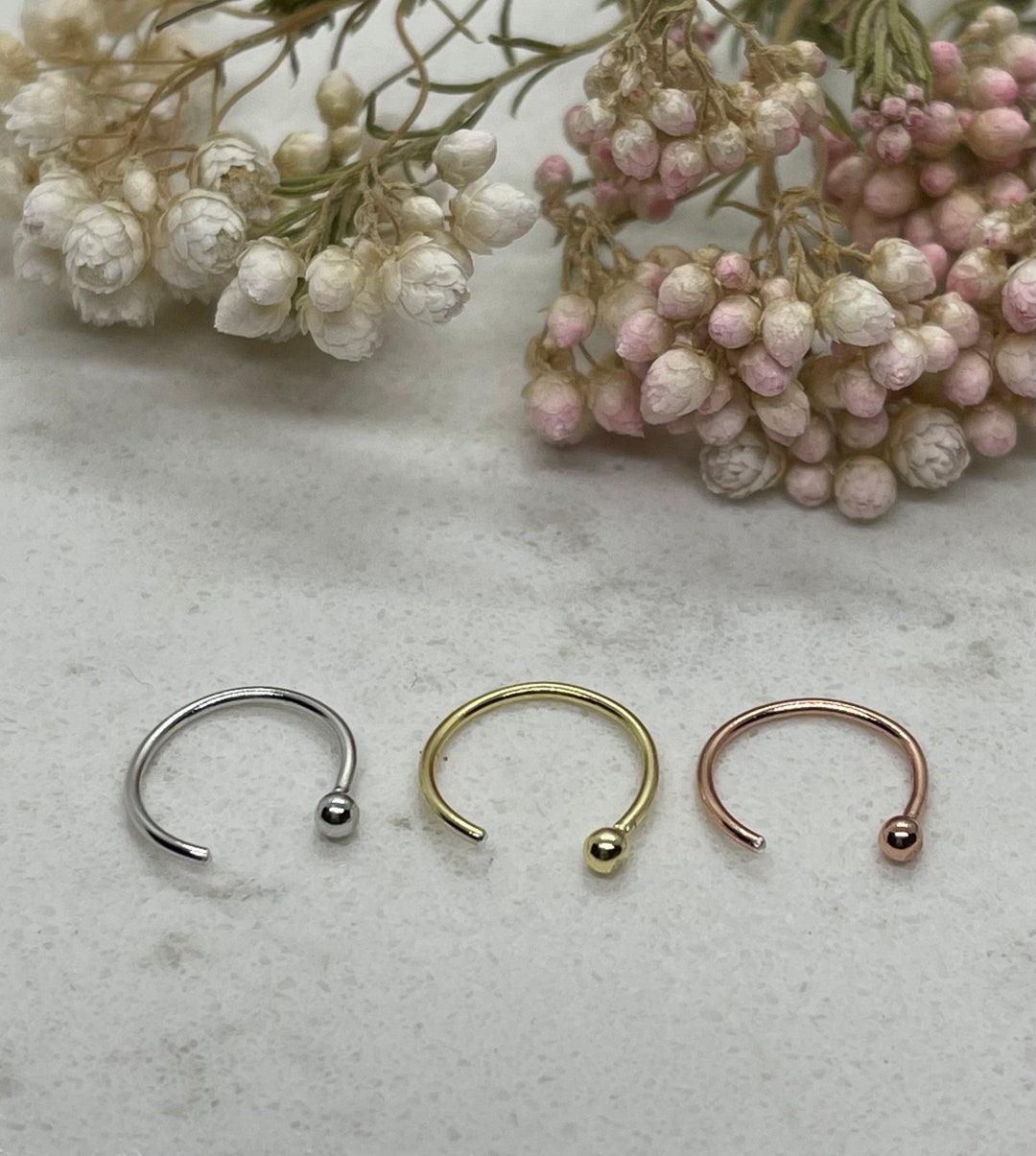 Open Nose Ring, Half Circle Nose Ring Sterling Silver Nose Ring - Etsy
