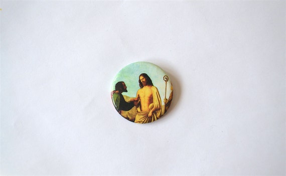 Saint / Jesus Christ Christian Metal Button/pin Vintage | Etsy