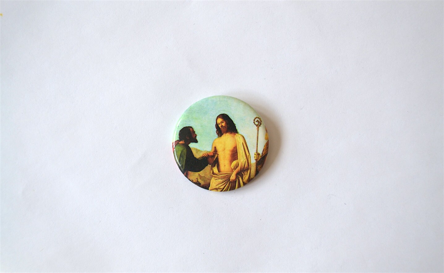 Saint / Jesus Christ Christian Metal Button/pin, Vintage Accessory - Etsy