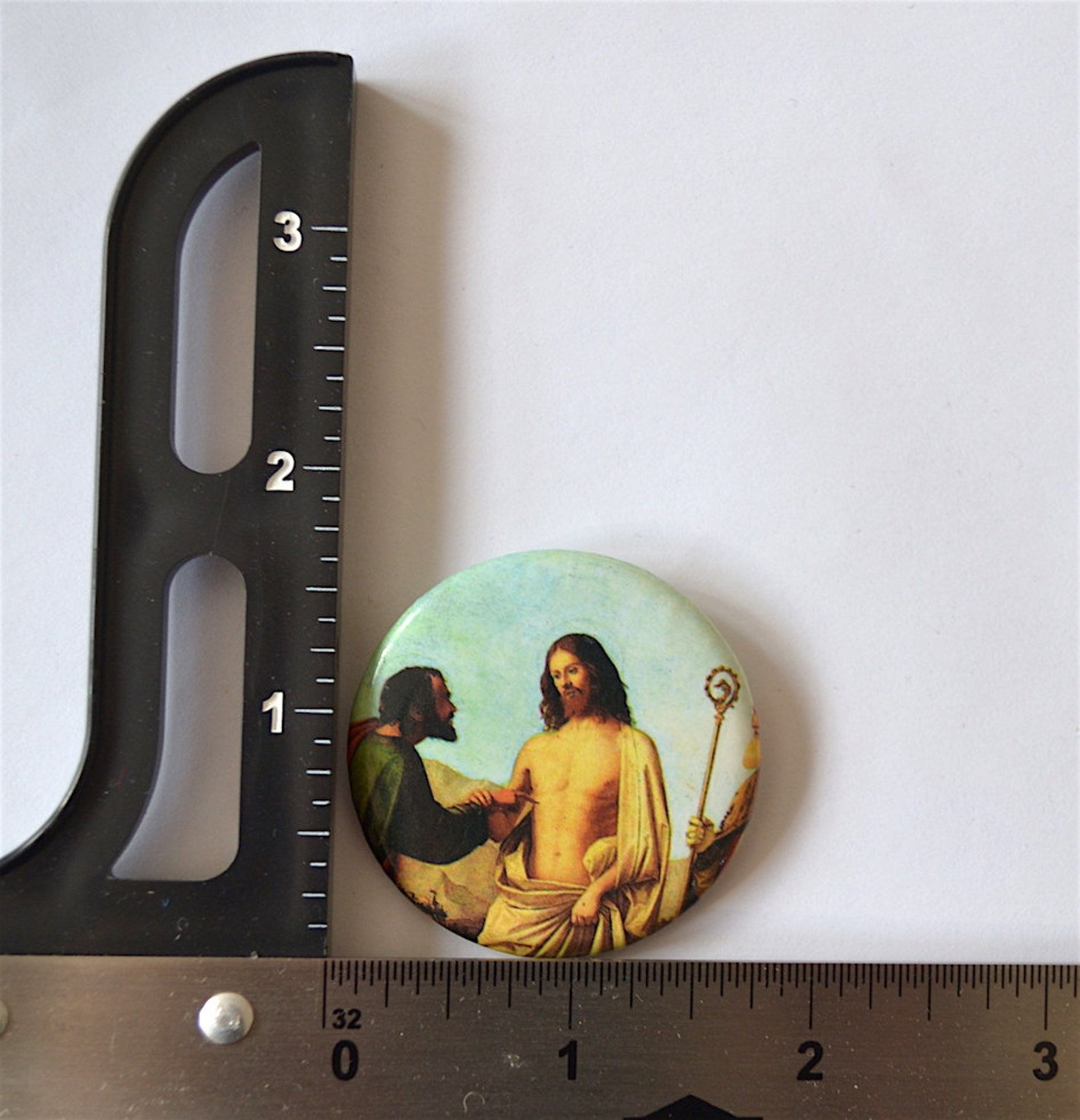 Saint / Jesus Christ Christian Metal Button/pin, Vintage Accessory - Etsy