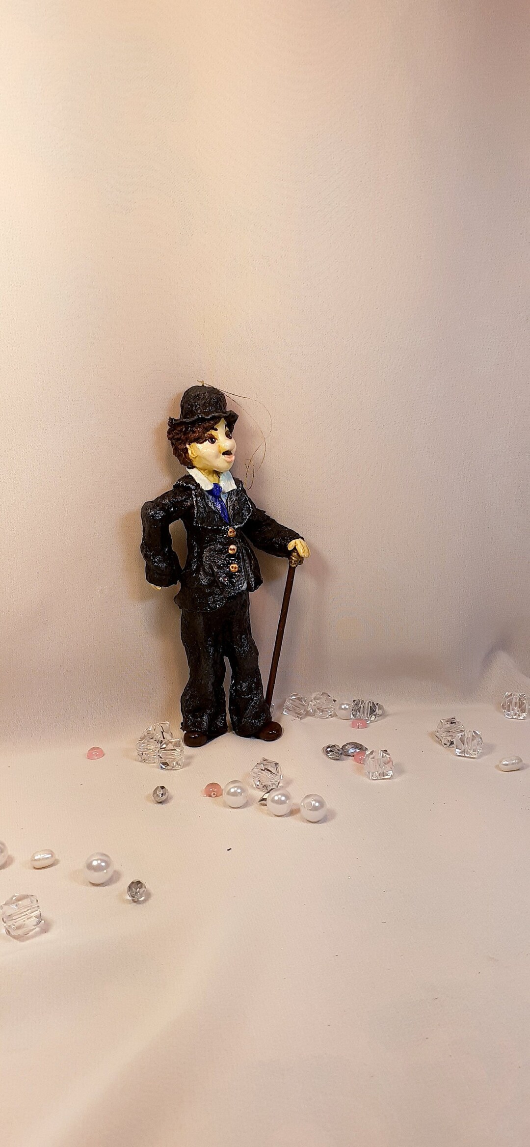 Charlie Chaplin, Handmade Doll, Cotton Ornament, Christmas Decoration ...