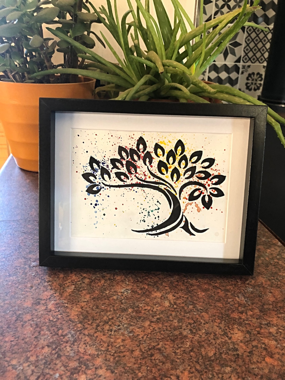 Hand Painted Tree of Life Painting With Free Standing Frame or Wall ...