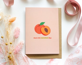 Peach Birthday Card | Etsy