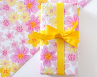 Pink Flower Wrapping Paper - Etsy