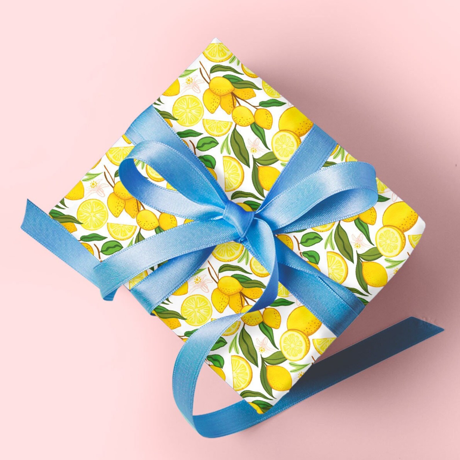 Citrus Lemon Botanical Illustrated Wrapping Paper | Pretty Gift Wrap I ...