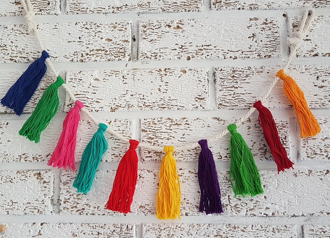 Rainbow Tassel Garlands-bright's or Pastels-tassel Bunting-nursery ...