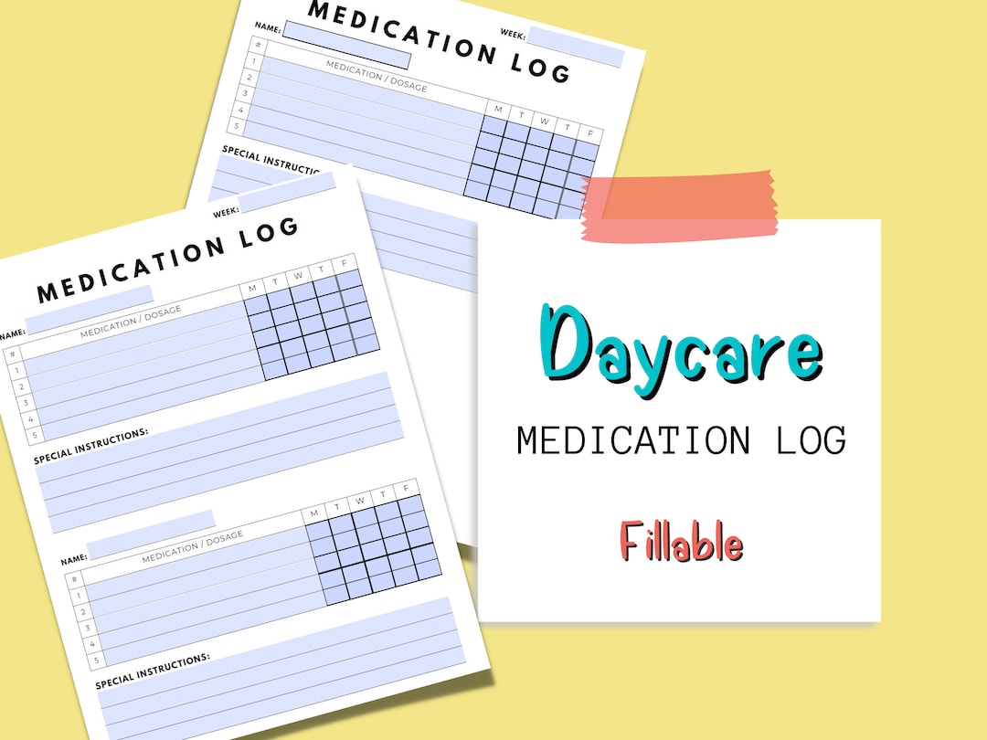 Daycare Medication Log: Weekly Tracker - Etsy