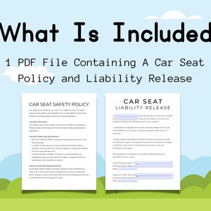 Daycare Transportation Policy + Car Seat Waiver | Liability Release ...