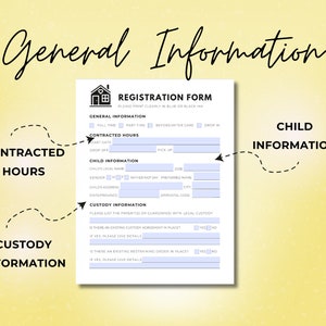 Daycare Registration Form Template With Custody Information ...
