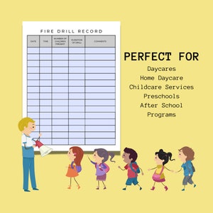 Daycare Fire Drill Log | Fire Drill Report for Home Daycares ...