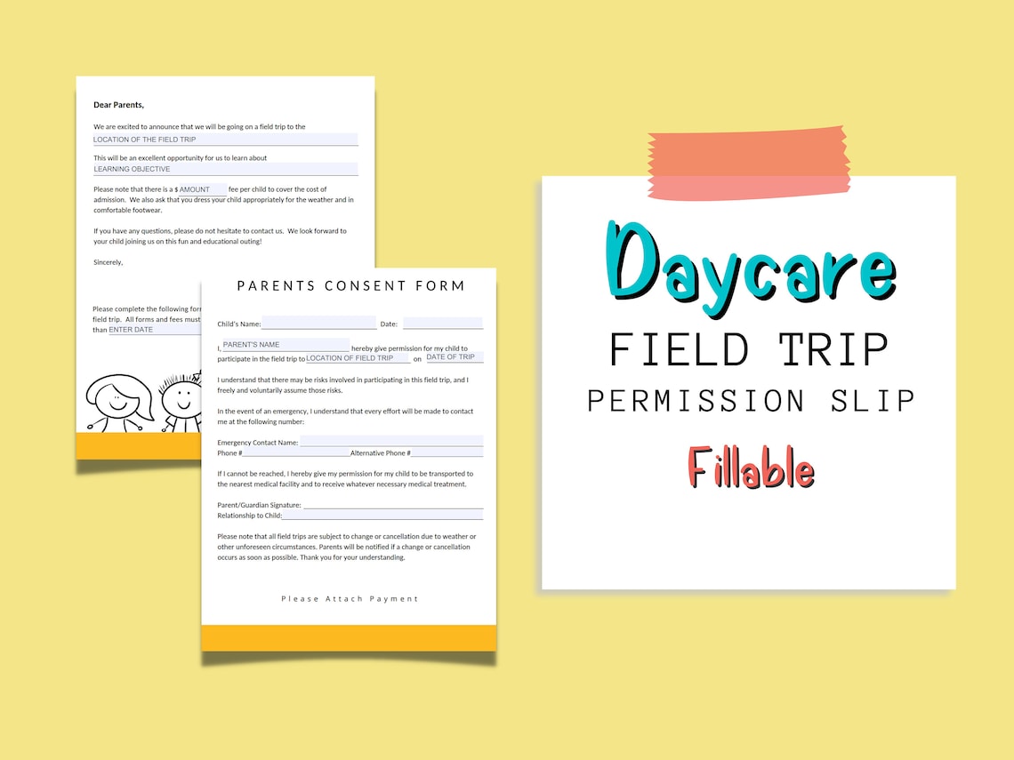 Field Trip Permission Slip and Field Trip Letter to Parents | Field ...