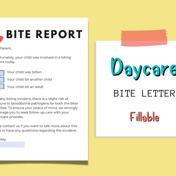 Biting Report Daycare - Etsy